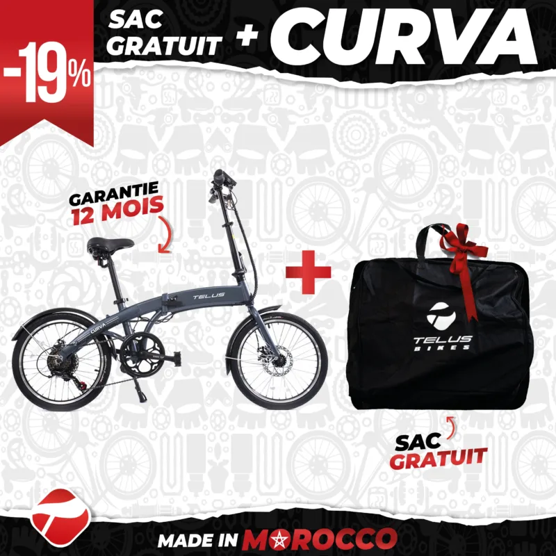 Curva – vélo électrique pliable - Vélos Électriques Maroc | TelusBikes